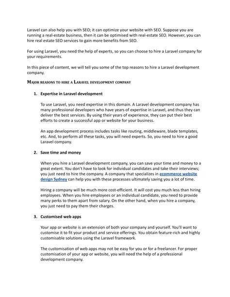 Ppt 10 Reasons Why Should You Hire A Laravel Development Company For Your Business Powerpoint