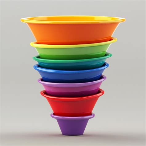 Funnel Chart Visualizing Stages In A Sales Process Premium Ai Generated Image