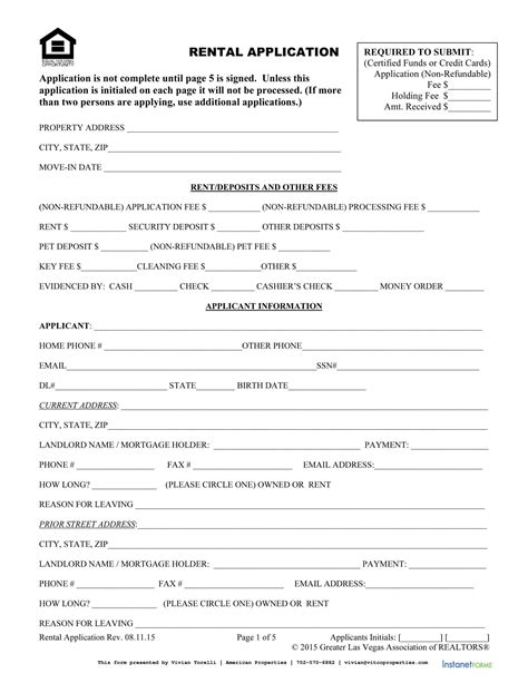 Free Printable Rental Application Form Templates Word Pdf Simple
