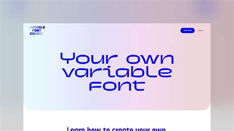 Variable Font Course One Page Website Award Variable Font Course One Page Website Award