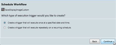 Create New Execution Schedule