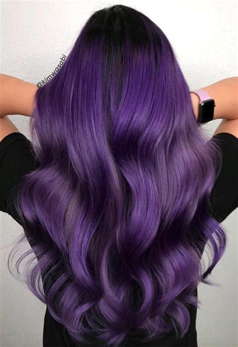63 Purple Hair Color Ideas To Swoon Over Violet And Purple Hair Dye Tips Em 2020 Cabelos