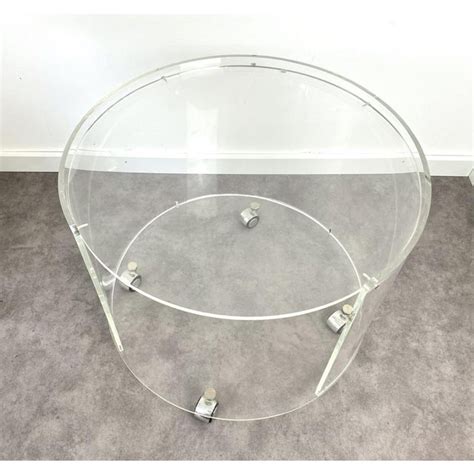 Rollable Acrylic Glass Table 1980s Chairish