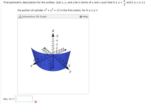 Solved Find Parametric Descriptions For The Surface Let Chegg