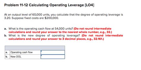 Solved Problem 11 12 Calculating Operating Leverage Lo4] At