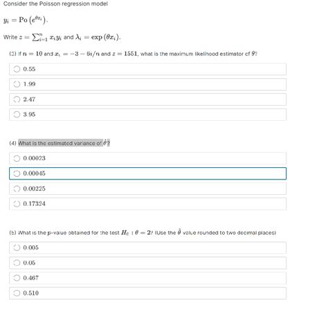 solved consider the poisson regression model yi po eθxi