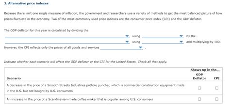 Solved Because There Isnt One Single Measure Of Inflation