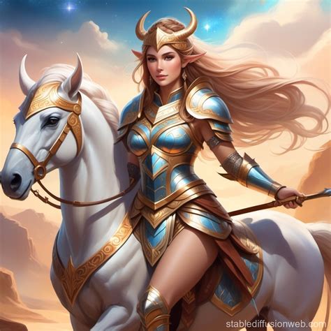 Centaur Woman In Tribal Plate Armor Stable Diffusion Online