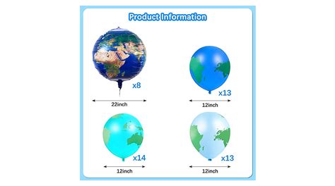 48 Piece Earth Balloons Set For Party And Teaching