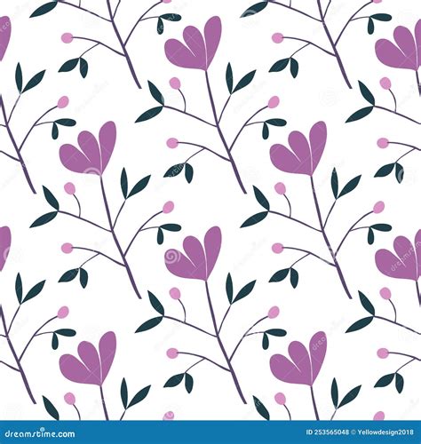 Cute Flower Seamless Pattern Abstract Floral Endless Wallpaper Stock