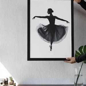 Minimalist Ballet Wall Art Black And White Dance Print Elegant Ballerina Digital Download