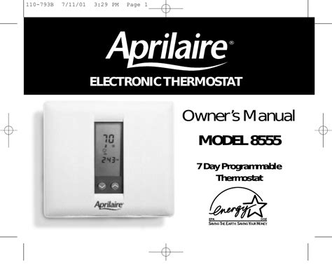 Aprilaire Thermostat Installation Manual At David Dicken Blog
