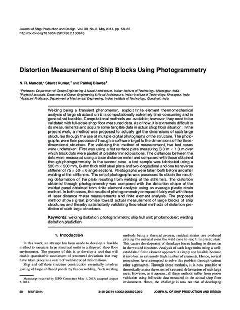 Pdf Distortion Measurement Of Ship Blocks Using Photogrammetry Pdf Distortion Measurement Of Ship Blocks Using Photogrammetry