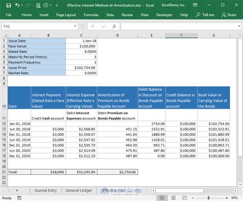 Effective Interest Method Of Amortization In Excel Exceldemy