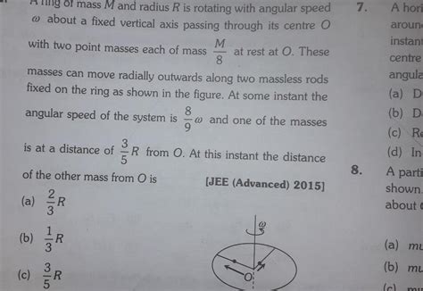 [answered] ing of mass m and radius r is rotating with angular speed