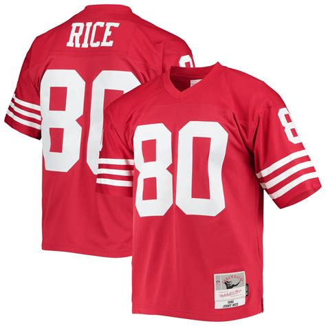 Mens Jerry Rice San Francisco 49ers 1990 Retired Scarlet Red Jersey