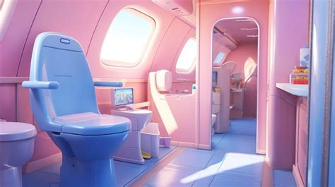 Premium Photo Airplane Lavatory Situation With 3d Characters