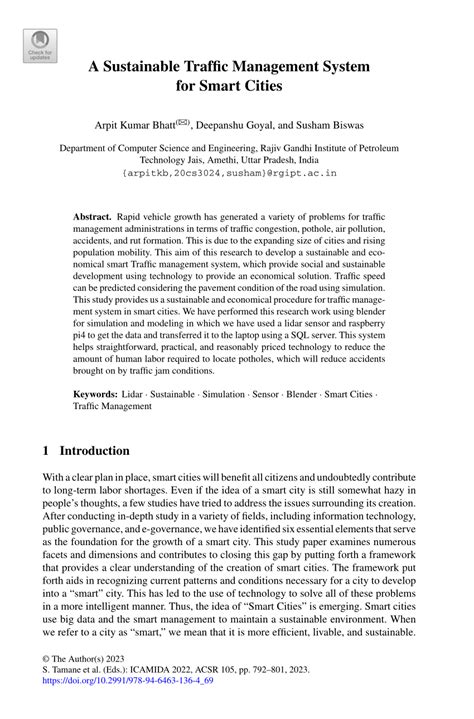 Pdf A Sustainable Traffic Management System For Smart Cities