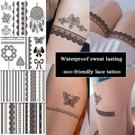 Lace Stencils For Tattoos Designs Zetong 32 Sheets Black Henna