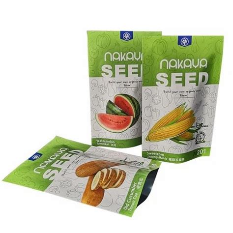 Printed Glossy Vegetable Seeds Packaging Pouch Heat Sealed At Rs 350