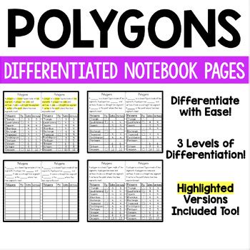Geometry Naming Polygons D Shapes Differentiation Accommodations