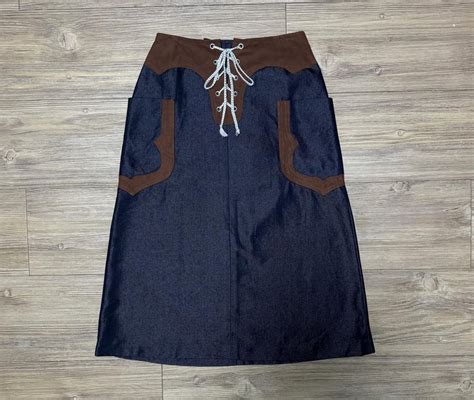 빈티지 스웨이드 레이스업 웨스턴 스커트 헬로마켓