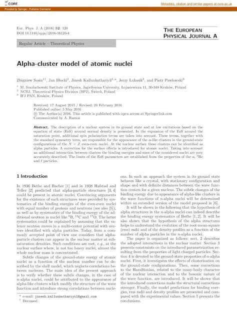 pdf alpha cluster model of atomic nuclei · 2017 4 10 · alpha