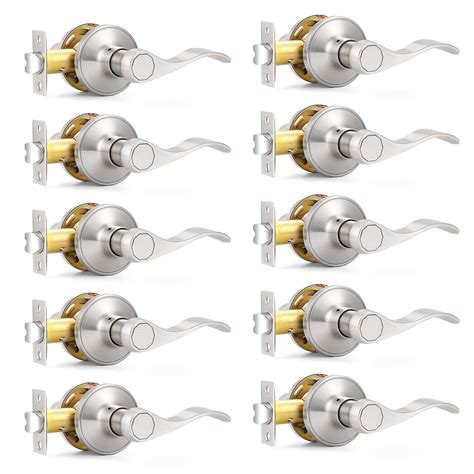 Probrico Wave Style Passage Door Levers Hall Closet Handles Keyless Interior Door Leversets In