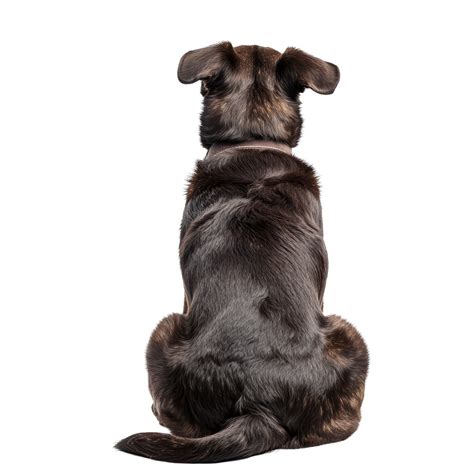 Dog Sitting Down From Behind
