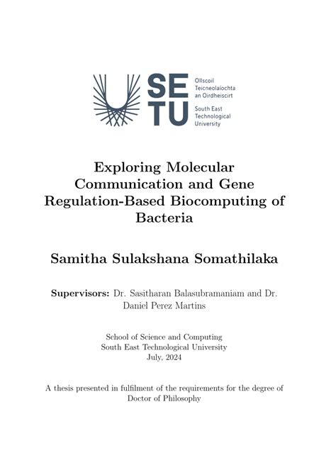Pdf Exploring Molecular Communication And Gene Regulation Based Biocomputing Of Bacteria