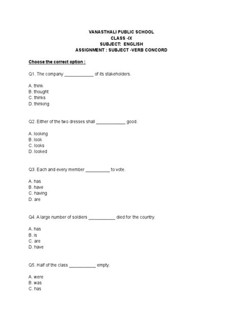 assignment sub verb pdf