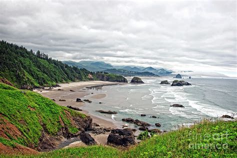 Cloudy Oregon Coast From Ecola Park Photograph By Lincoln Rogers Fine