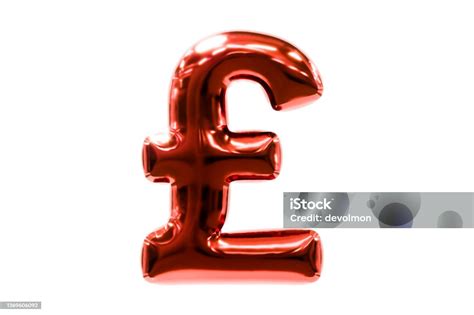 풍선 글꼴 메텔릭 빨간 파운드 기호 는 현실적인 헬륨 풍선 프리미엄 3d 일러스트로 만든 경제에 대한 스톡 사진 및 기타 이미지 경제 구매 금속 Istock