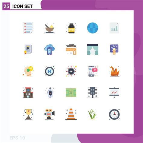 25 Thematic Vector Flat Colors And Editable Symbols Of Document Nature