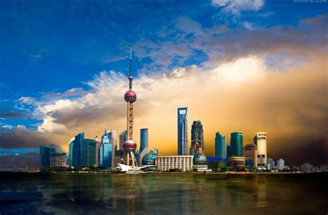 上海旅游景 上海夜景 旅游风景 大山谷图库