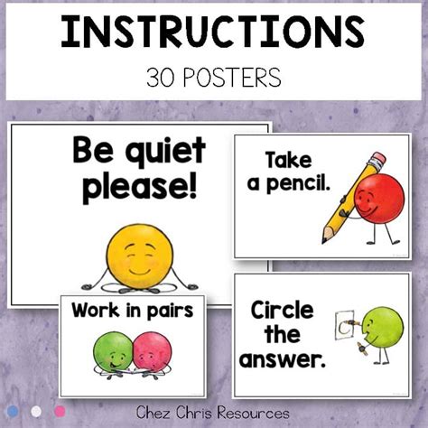 30 Basic Class Instructions Posters By Chez Chris Tpt