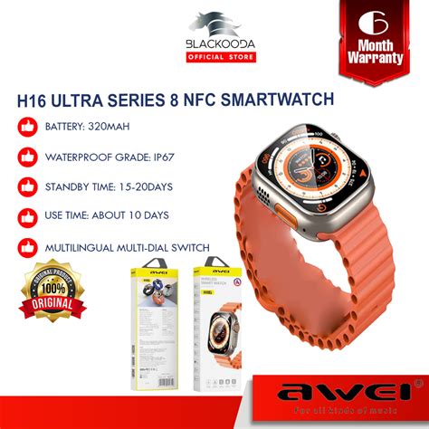 Awei Smart Watch H16 Ultra Series 8 Nfc Smartwatch Men Women Bluetooth