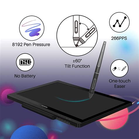Huion Kamvas 20 Drawing Tablet With Screen 120 Srgb Tilt And Battery