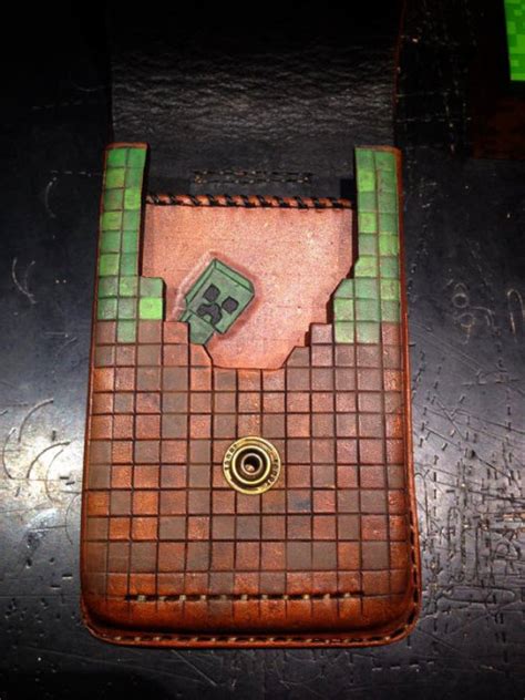 8 Bit Minecraft Leather Phone Holster By Geek Studio