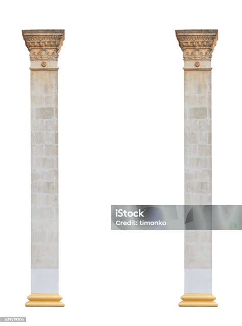 Two Columns In Classical Architectural Style Isolated On White