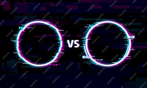 premium vector versus or vs glitch frames of distorted pixels