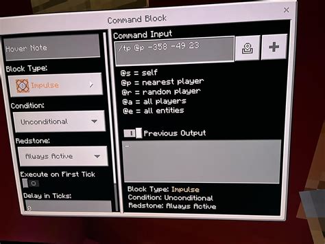 Help With Bedrock Teleport Command Block R Minecraft