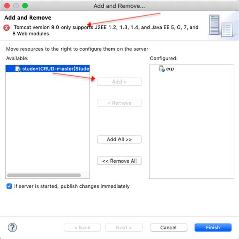 Eclipse中tomcat Version 90 Only Supports J2ee 12 13 14 And Java