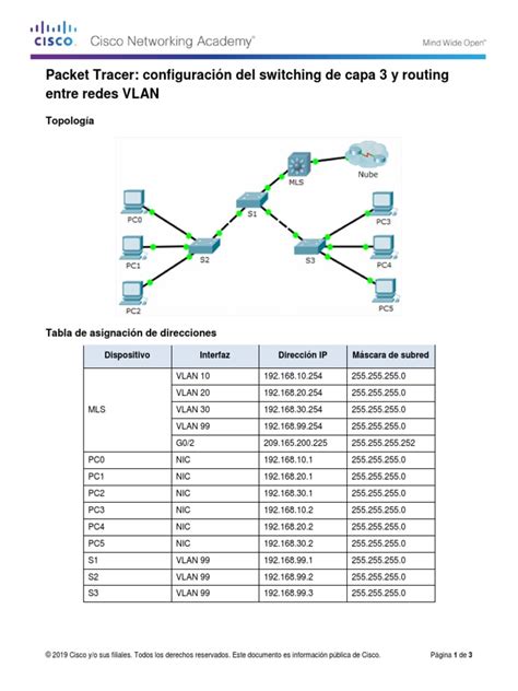 Packet Tracer Configure Layer 3 Switching And Inter Vlan Routing Pdf Conmutador De Red