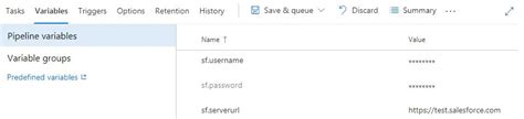 Ant Pass Variables To Build Xml From VSTS Build Salesforce Stack