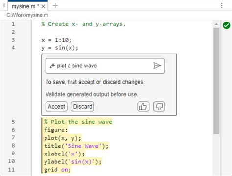 Generate And Modify Code Using Matlab Copilot Matlab And Simulink