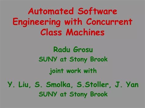 Ppt Automated Software Engineering With Concurrent Class Machines
