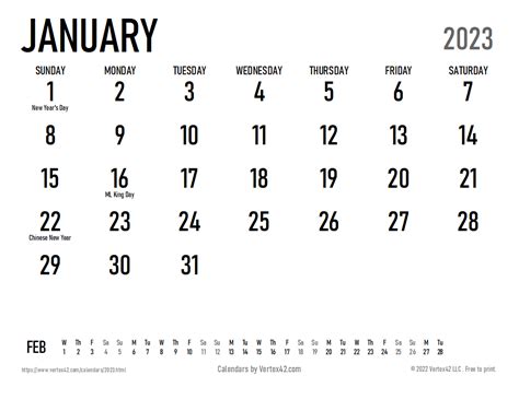 2023 Calendar Free Printable Excel Templates Calendarpedia