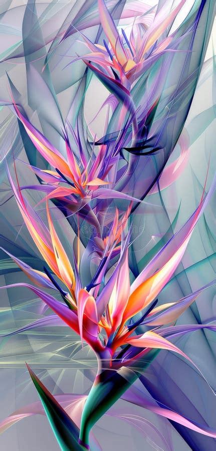 Vibrant Abstract Digital Art Of Colorful Flowers In Ethereal Design