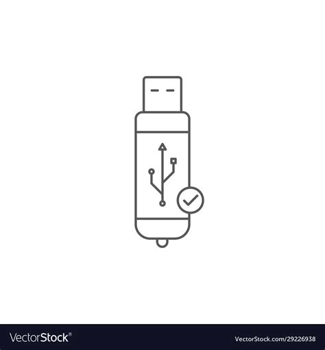 Usb Flash Drive Notification Icon Filled Flat Vector Image